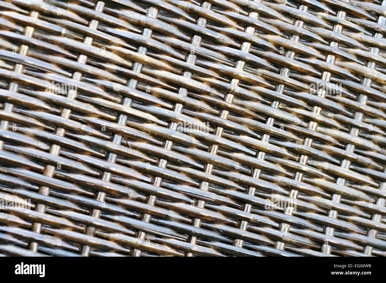 Cane or wickerwork background- showing the details of interlaced weave ...