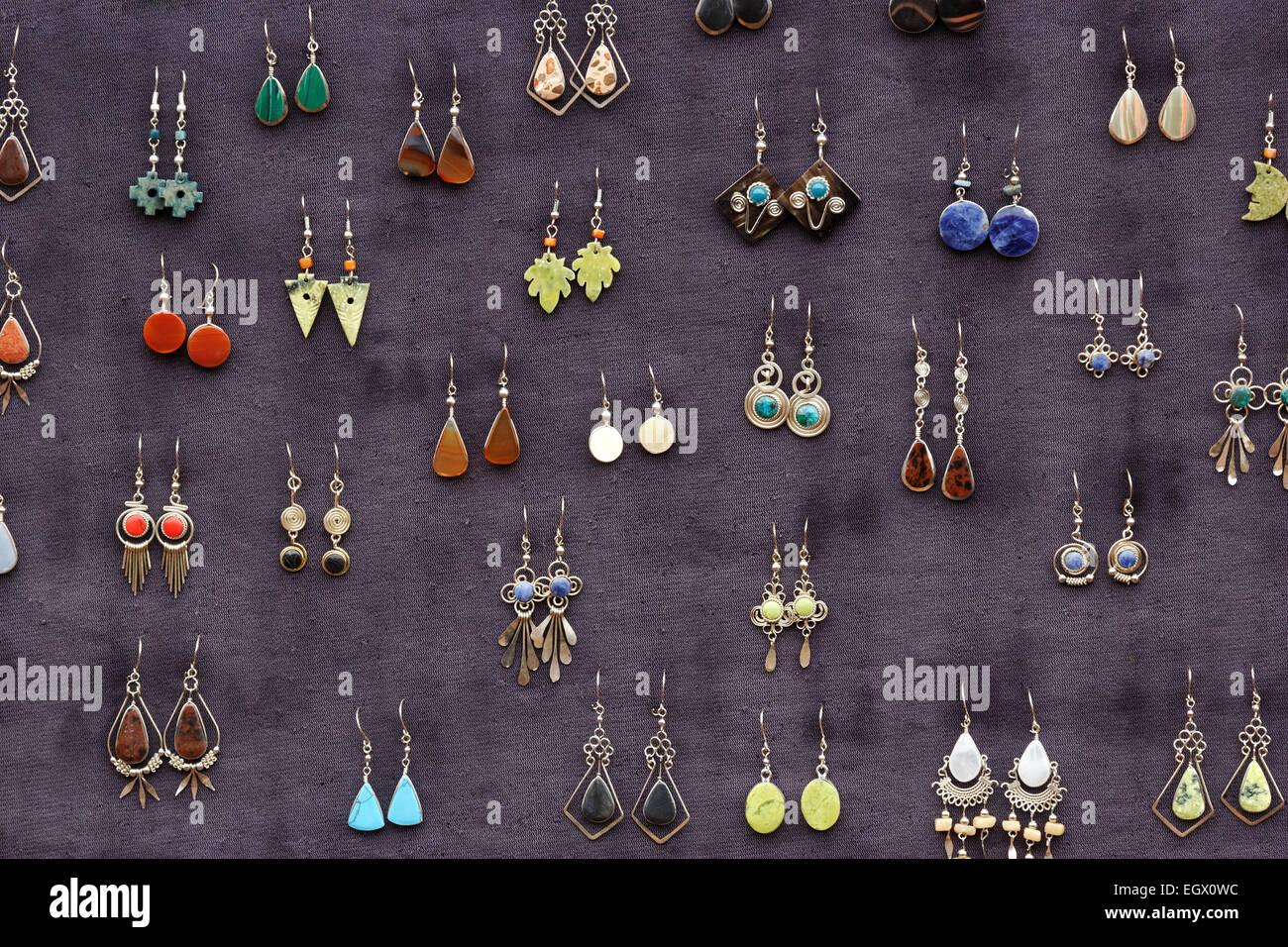 Handmade peruvian earrings Stock Photo - Alamy