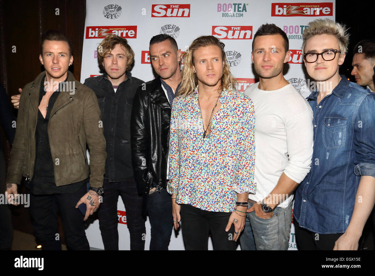 London, UK. 2nd March, 2015. McBusted at The Sun Bizarre Party at Steam ...