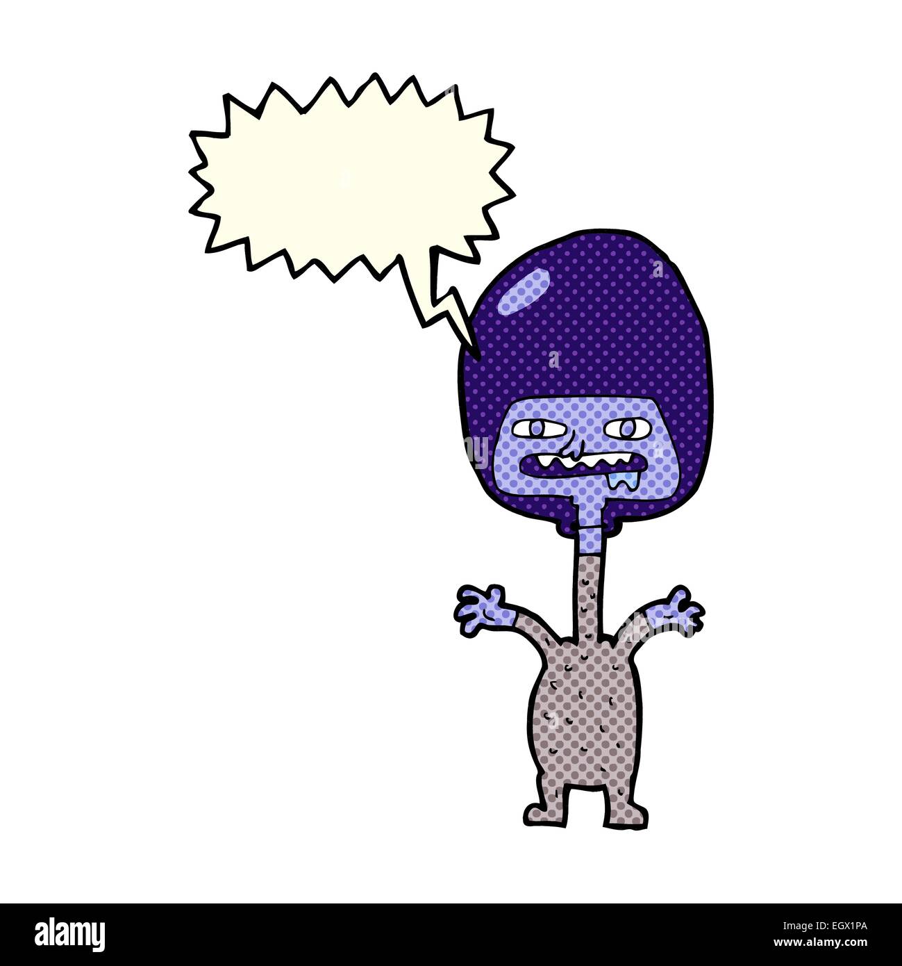 cartoon space alien with speech bubble Stock Vector Image & Art - Alamy