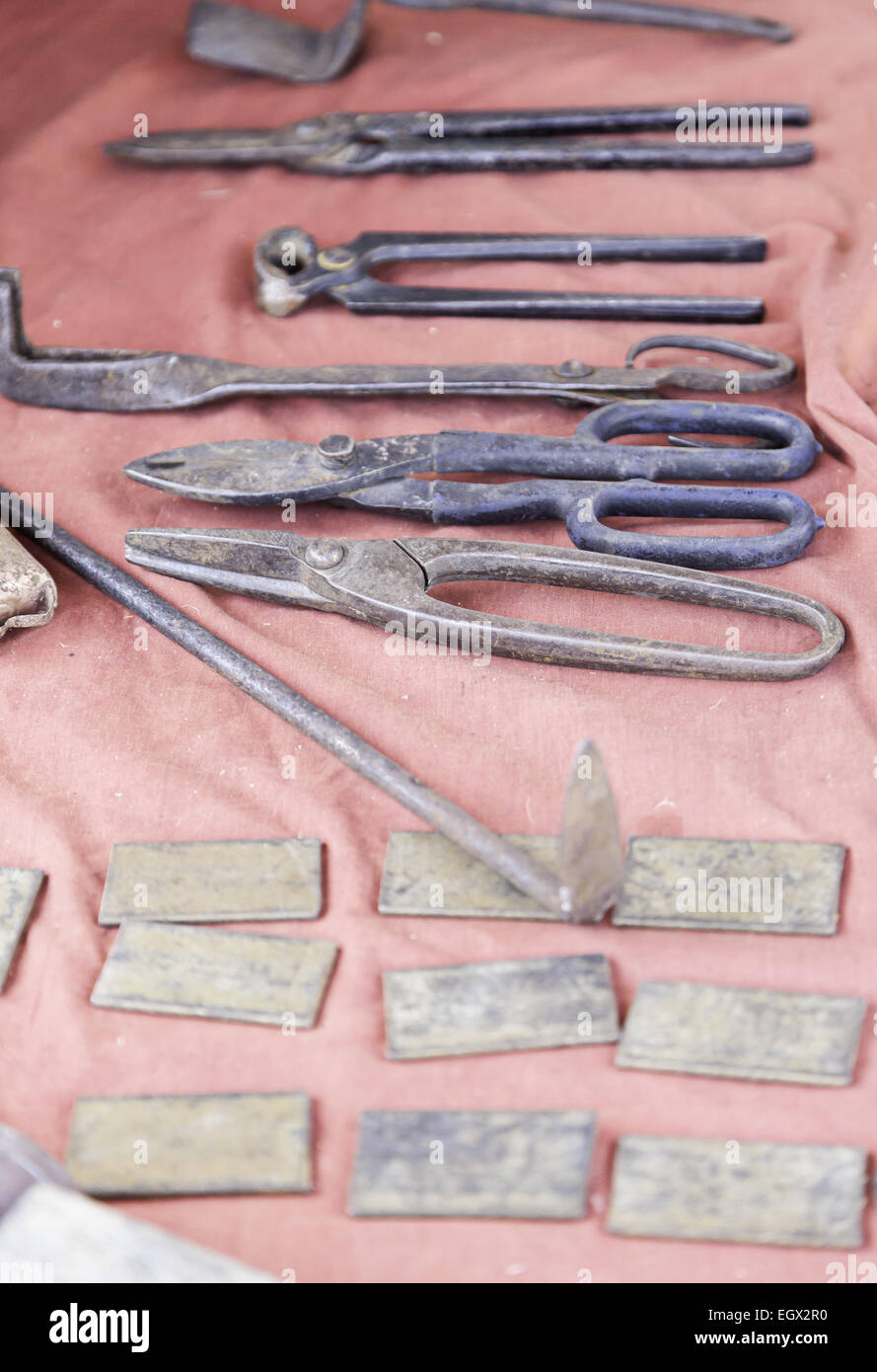 Old metal scissors, a detail of cutting tools Stock Photo - Alamy