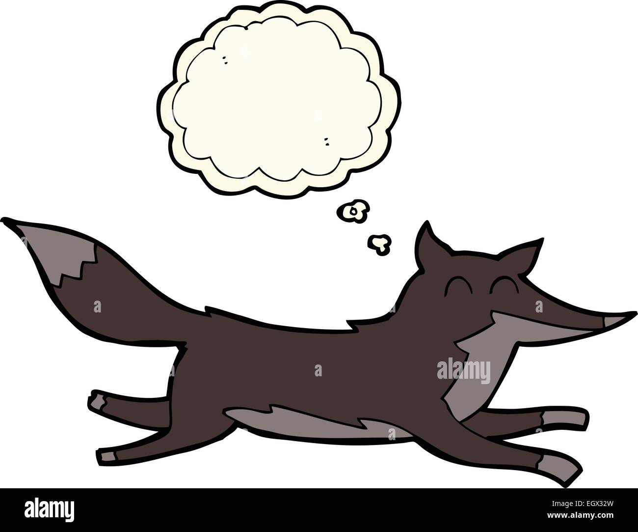 cartoon running wolf with thought bubble Stock Vector Image & Art - Alamy