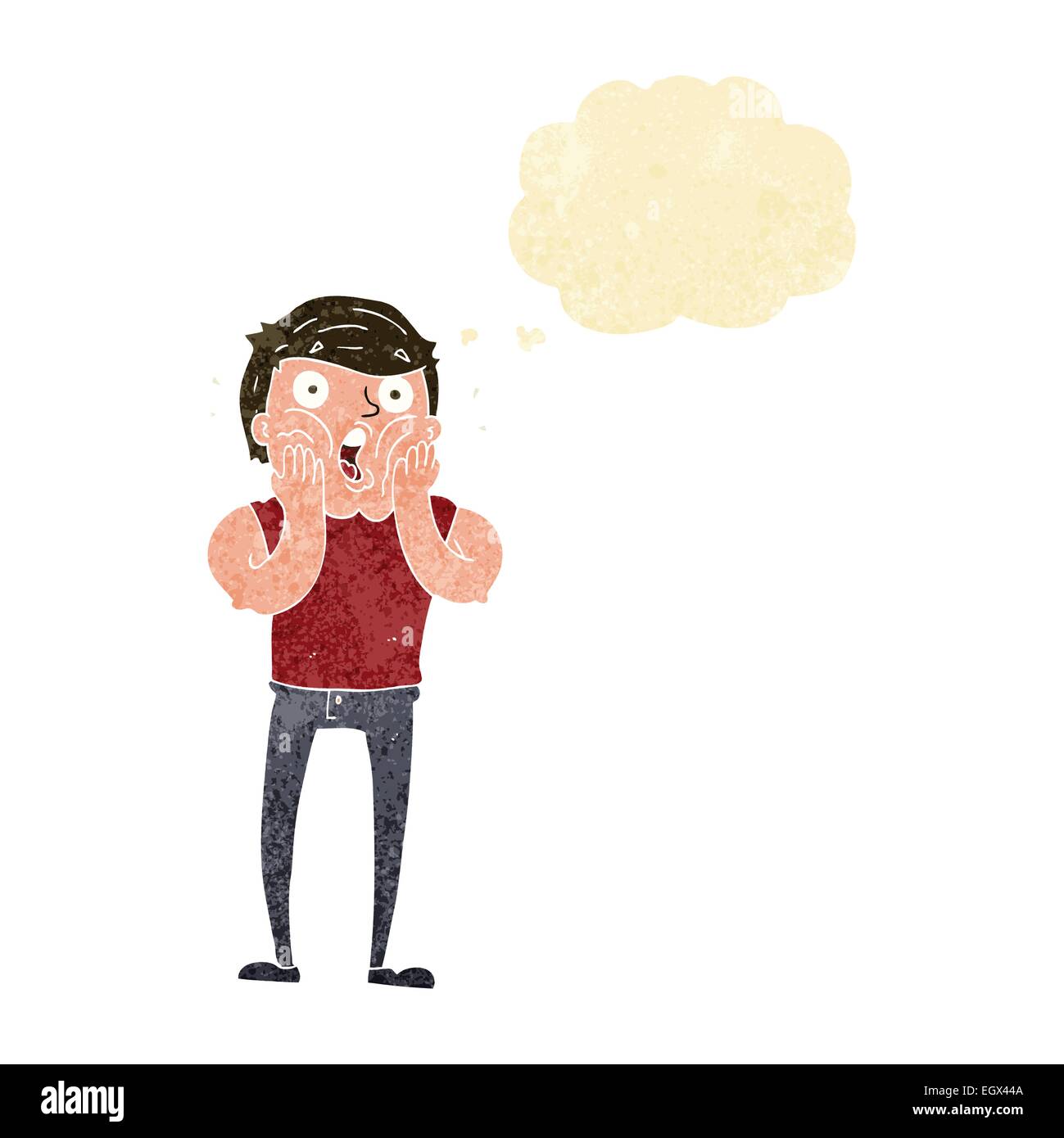 cartoon gasping man with thought bubble Stock Vector Image & Art - Alamy