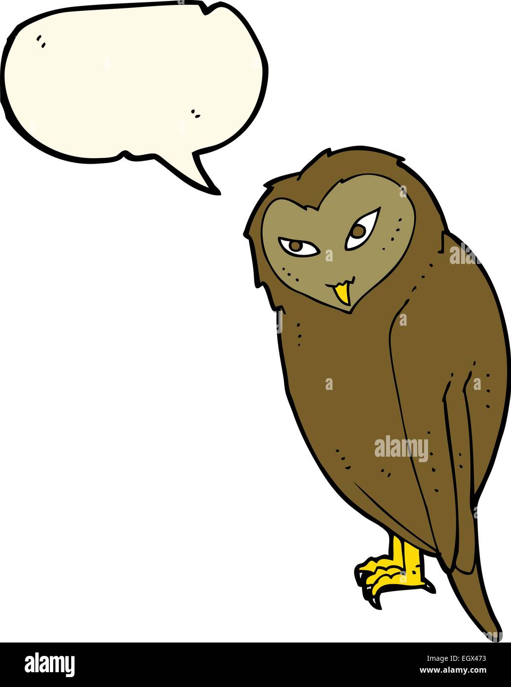 cartoon owl with speech bubble Stock Vector Image & Art - Alamy