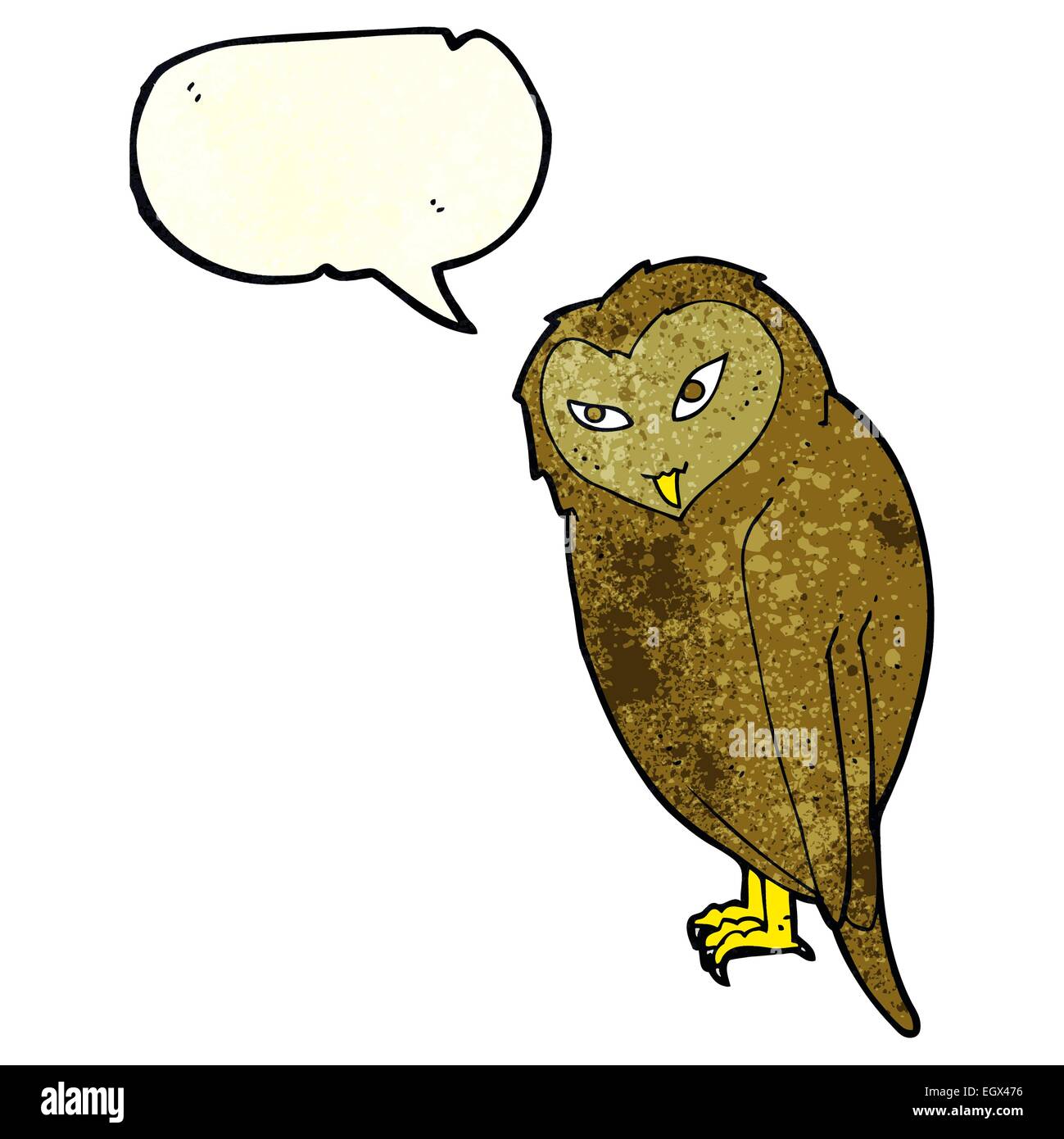 cartoon owl with speech bubble Stock Vector Image & Art - Alamy