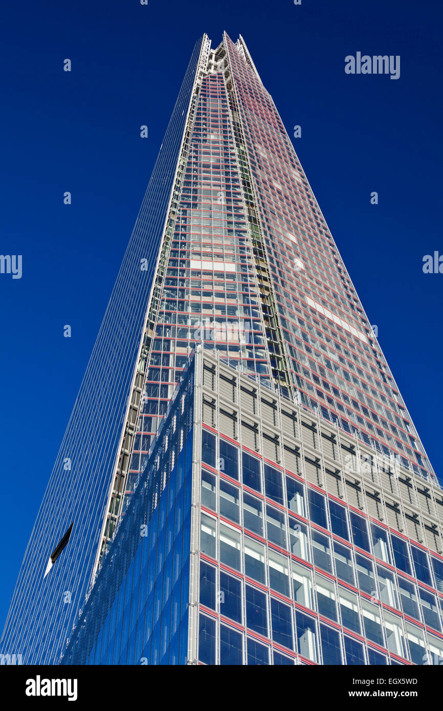 View upwards from the base of the Shard, the tallest building in ...
