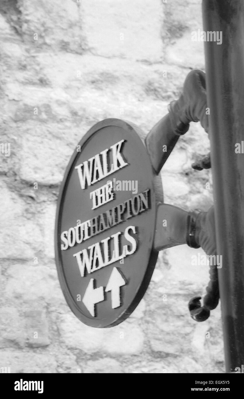 Walk the Southampton walls sign in infrared at Southampton, Hampshire ...