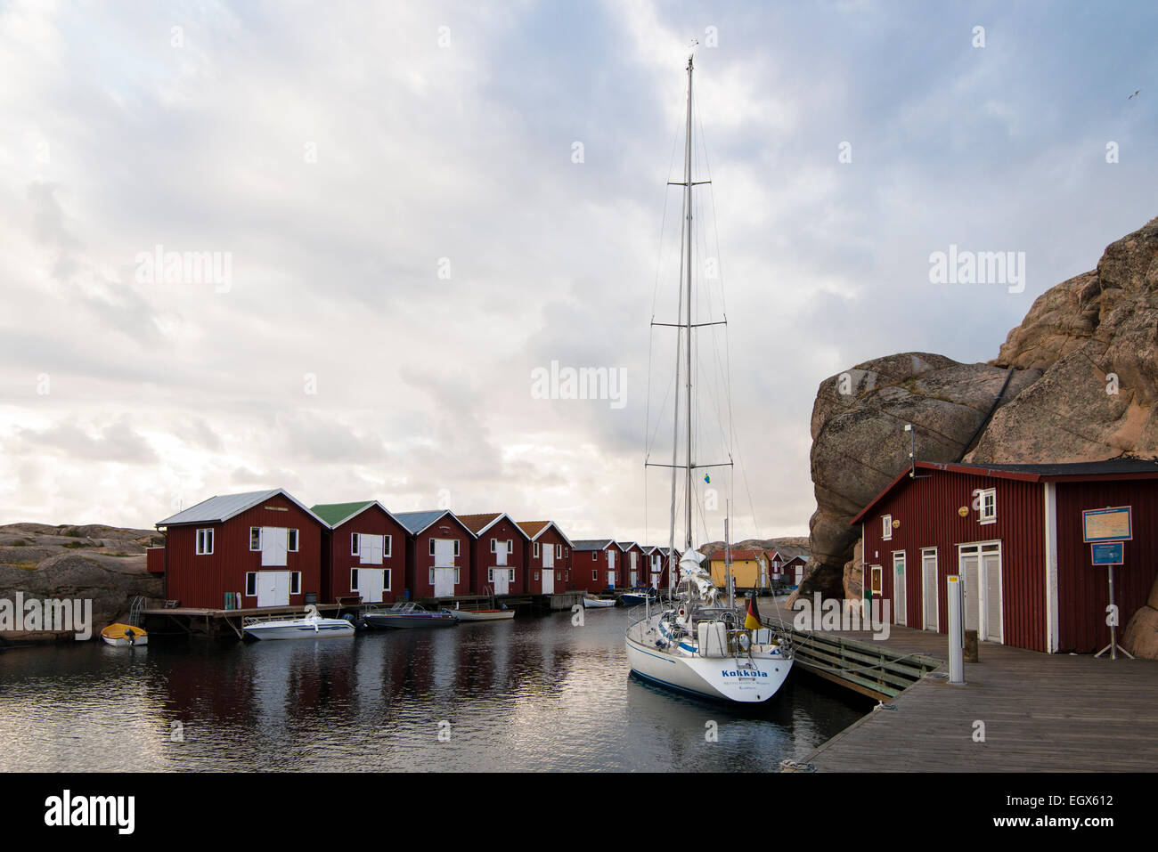 Boat huts in Smogen, Bohuslan Coast, Sweden Stock Photo - Alamy