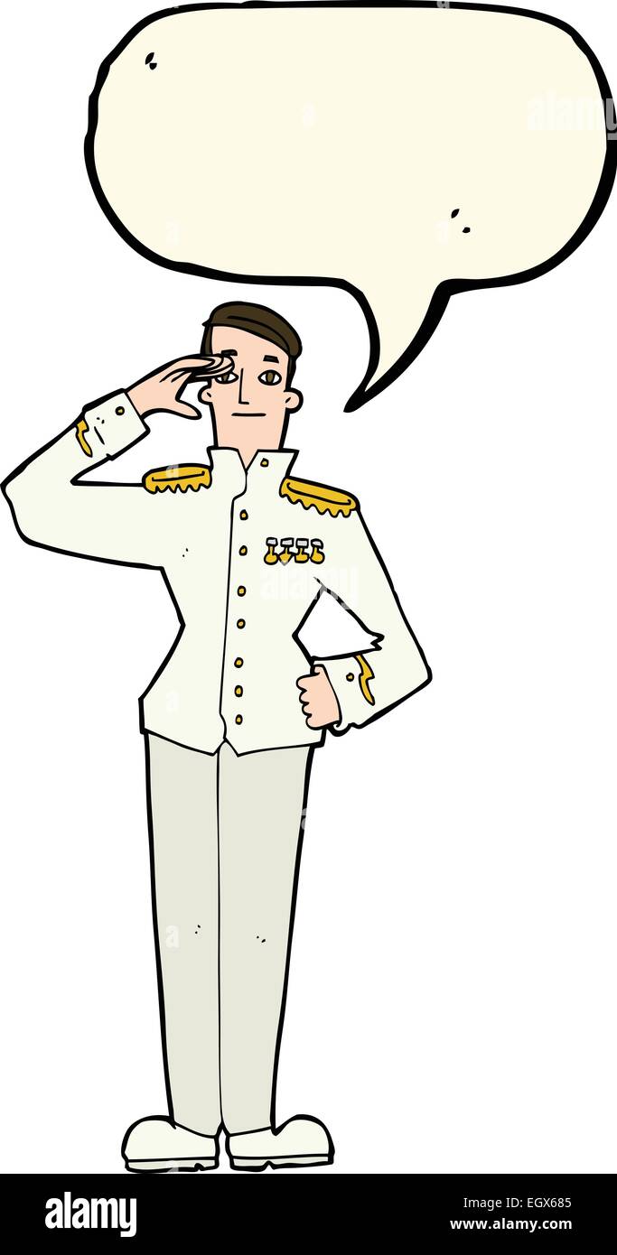 cartoon military man in dress uniform with speech bubble Stock Vector ...