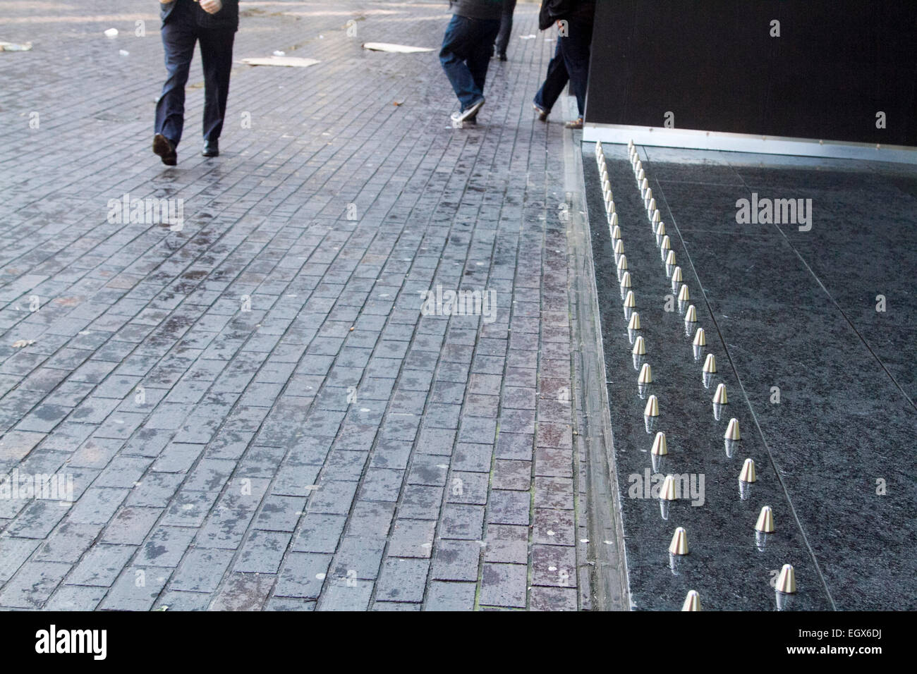 London, UK. 3rd March 2015. Anti homeless spikes continue to rise as ...