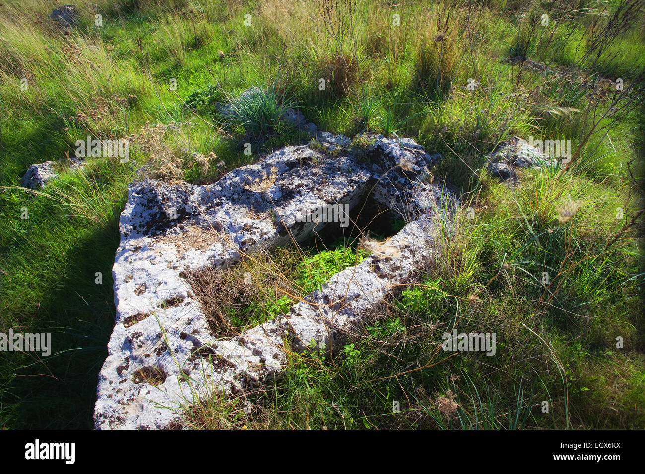 Monachella medieval site with tombs and catacombs in Priolo, Sicily ...