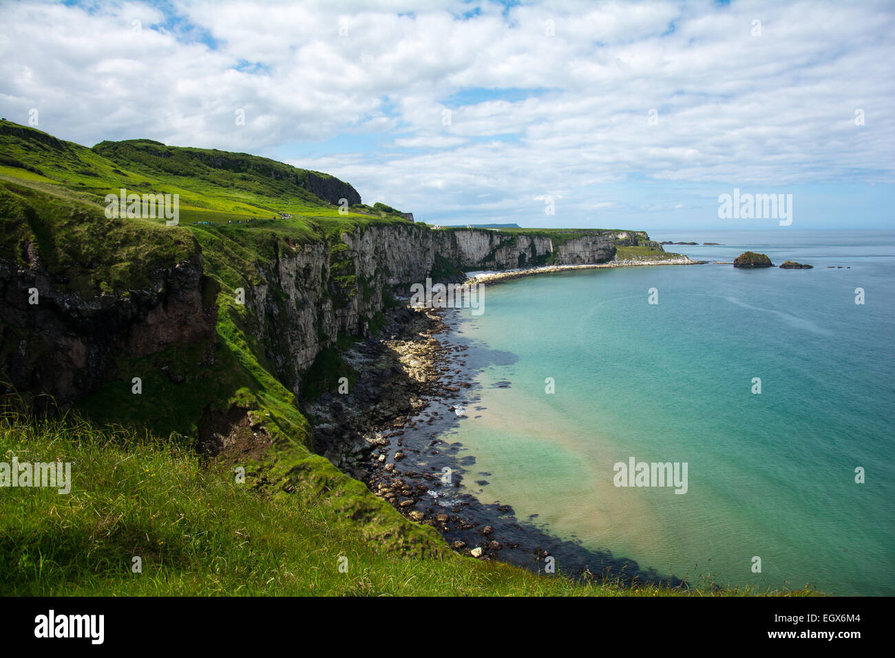 Coastline and cliff at carrick a rede in Northern Ireland Stock Photo ...