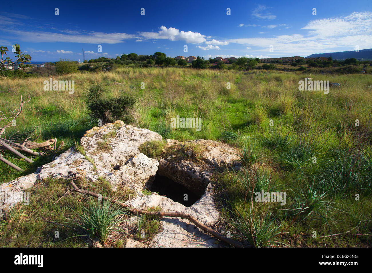 Monachella medieval site with tombs and catacombs in Priolo, Sicily ...