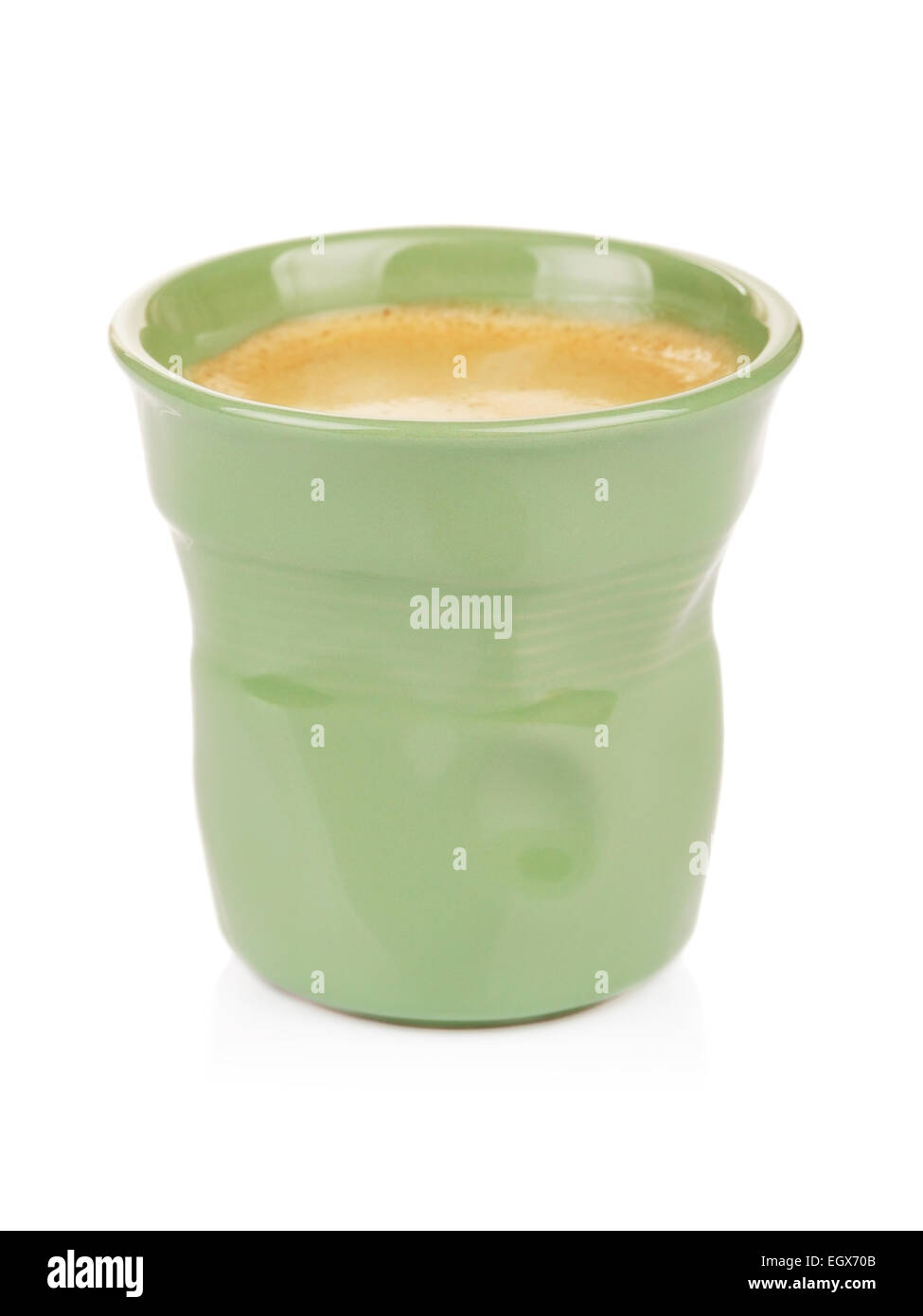 original green espresso cup with coffee, isolated on white Stock Photo ...