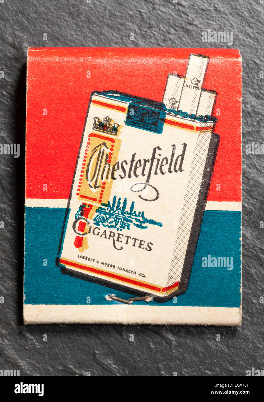 Vintage American Matchbook advertising Chestefield Cigarettes (rear or ...