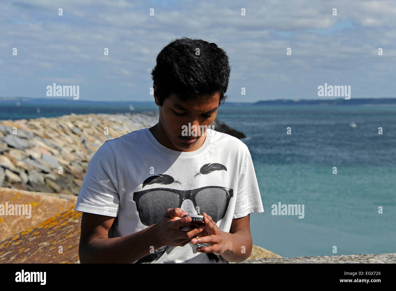 Boy calling hi-res stock photography and images - Alamy