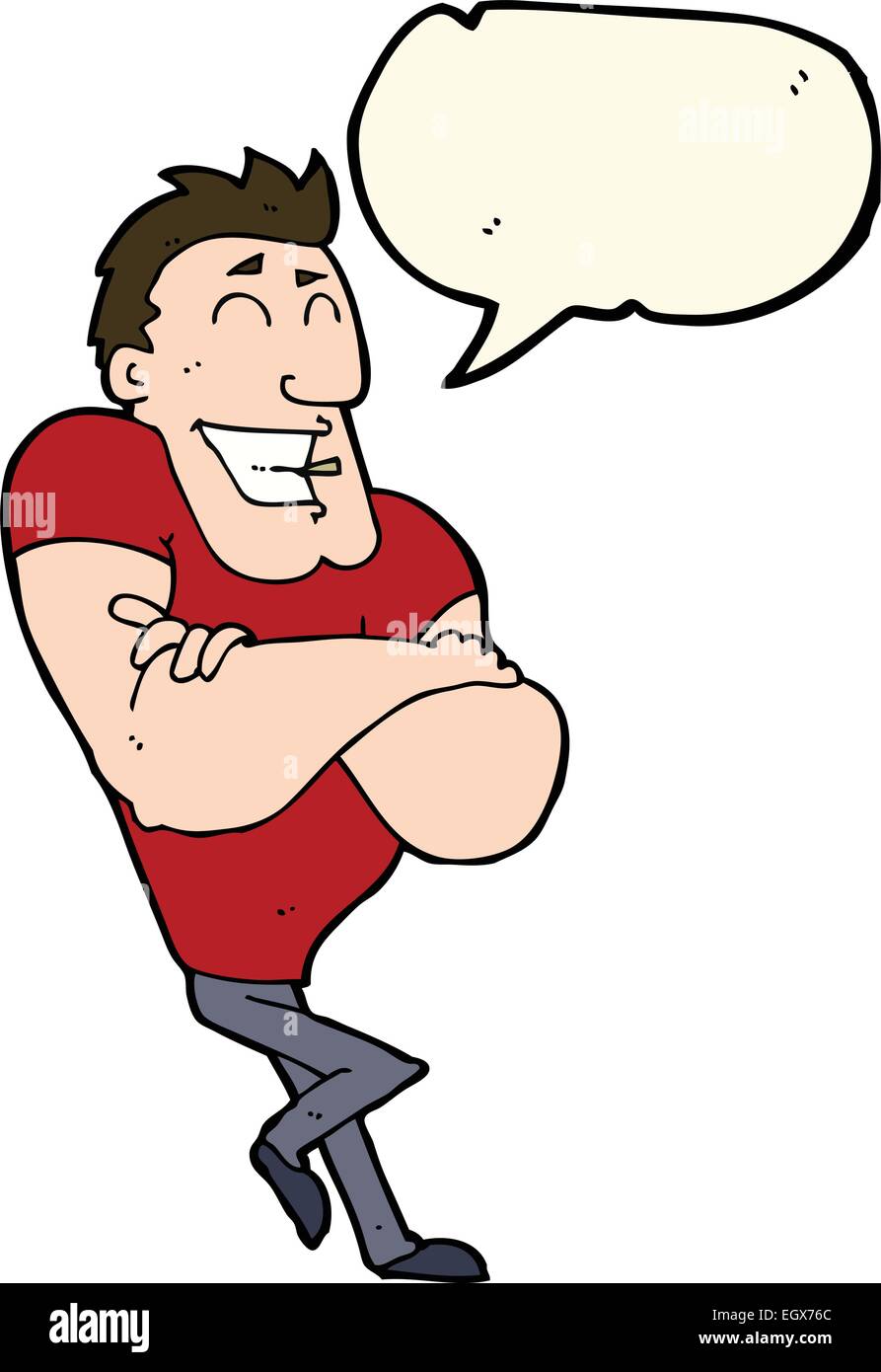 cartoon muscle guy with speech bubble Stock Vector Image & Art - Alamy