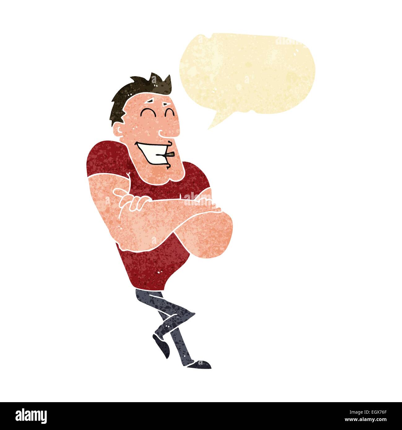 cartoon muscle guy with speech bubble Stock Vector Image & Art - Alamy