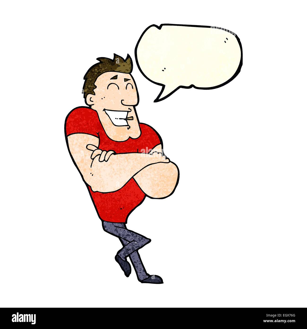 cartoon muscle guy with speech bubble Stock Vector Image & Art - Alamy