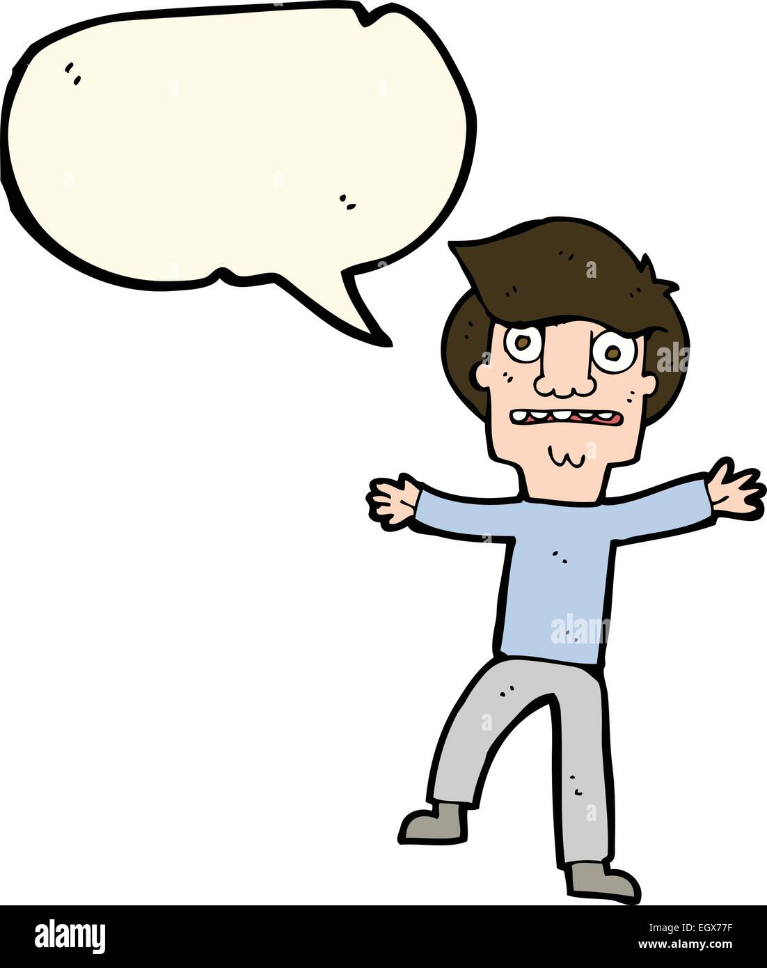 cartoon boy panicking with speech bubble Stock Vector Image & Art - Alamy