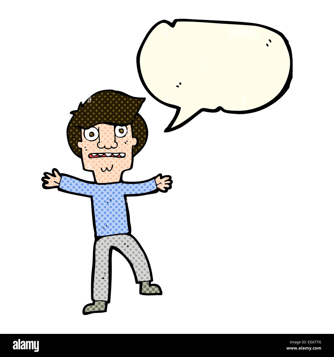 cartoon boy panicking with speech bubble Stock Vector Image & Art - Alamy
