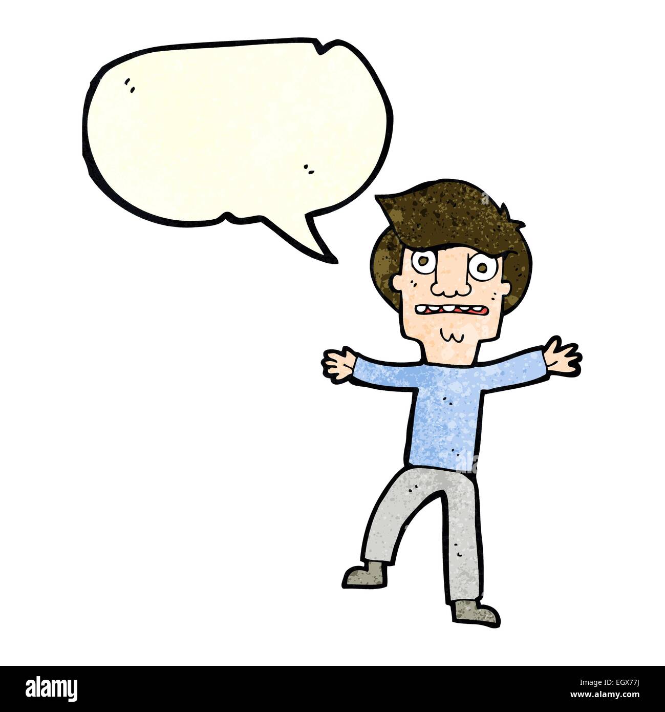 cartoon boy panicking with speech bubble Stock Vector Image & Art - Alamy