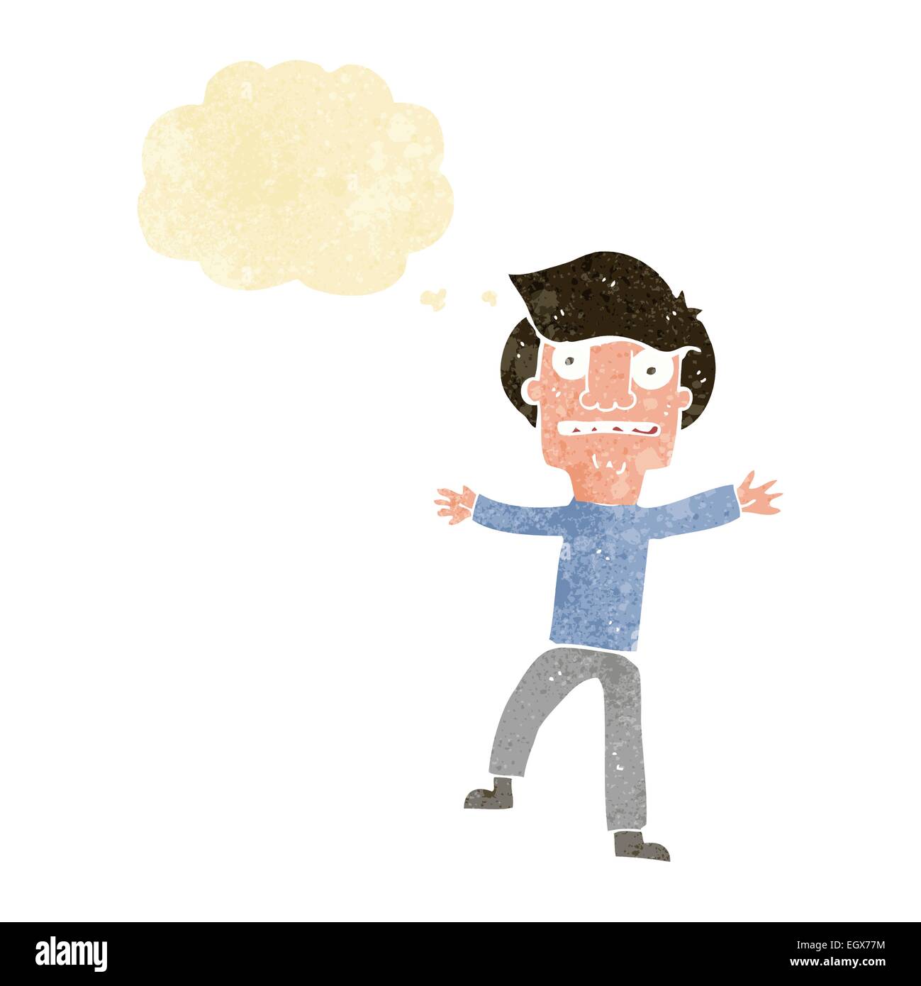 cartoon boy panicking with thought bubble Stock Vector Image & Art - Alamy