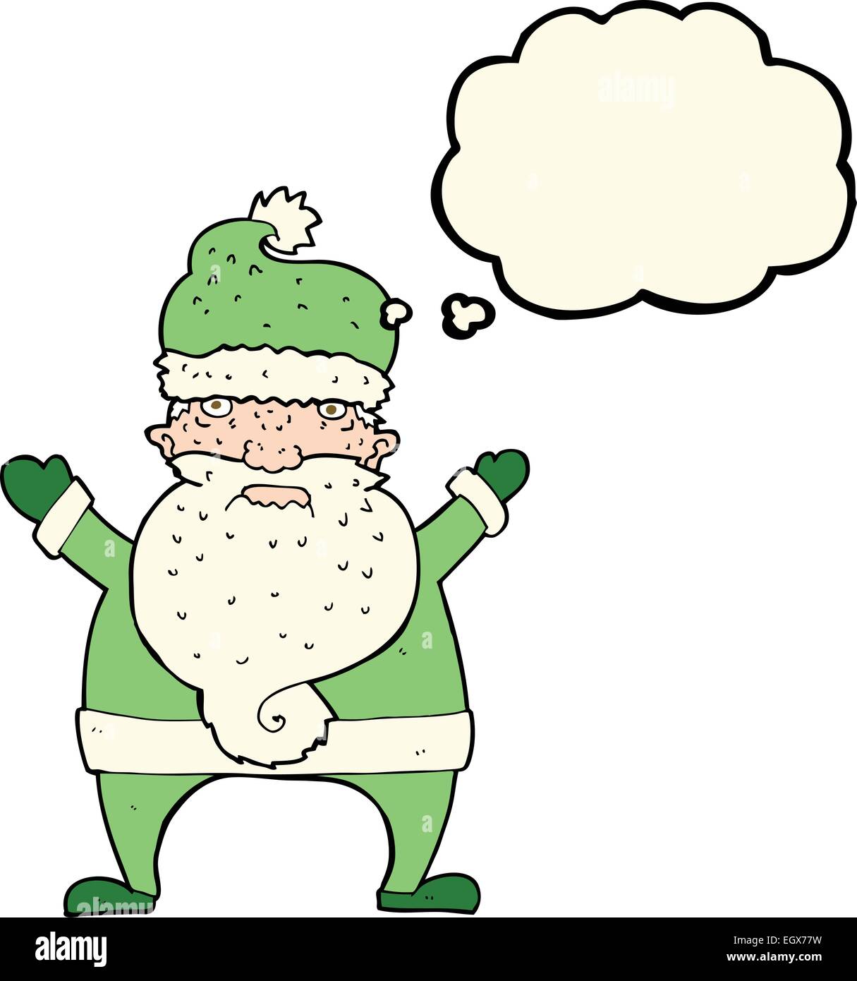 cartoon ugly santa claus with thought bubble Stock Vector Image & Art ...