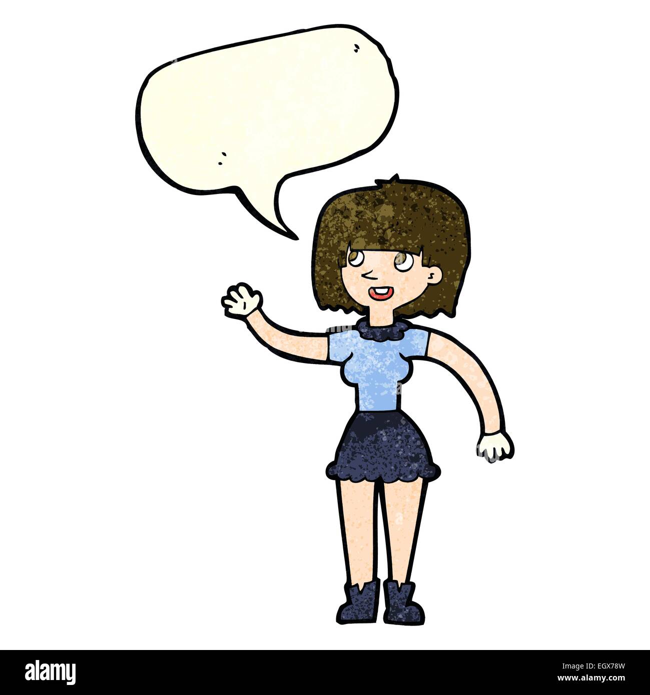 Cartoon girl waving bubble hi-res stock photography and images - Alamy