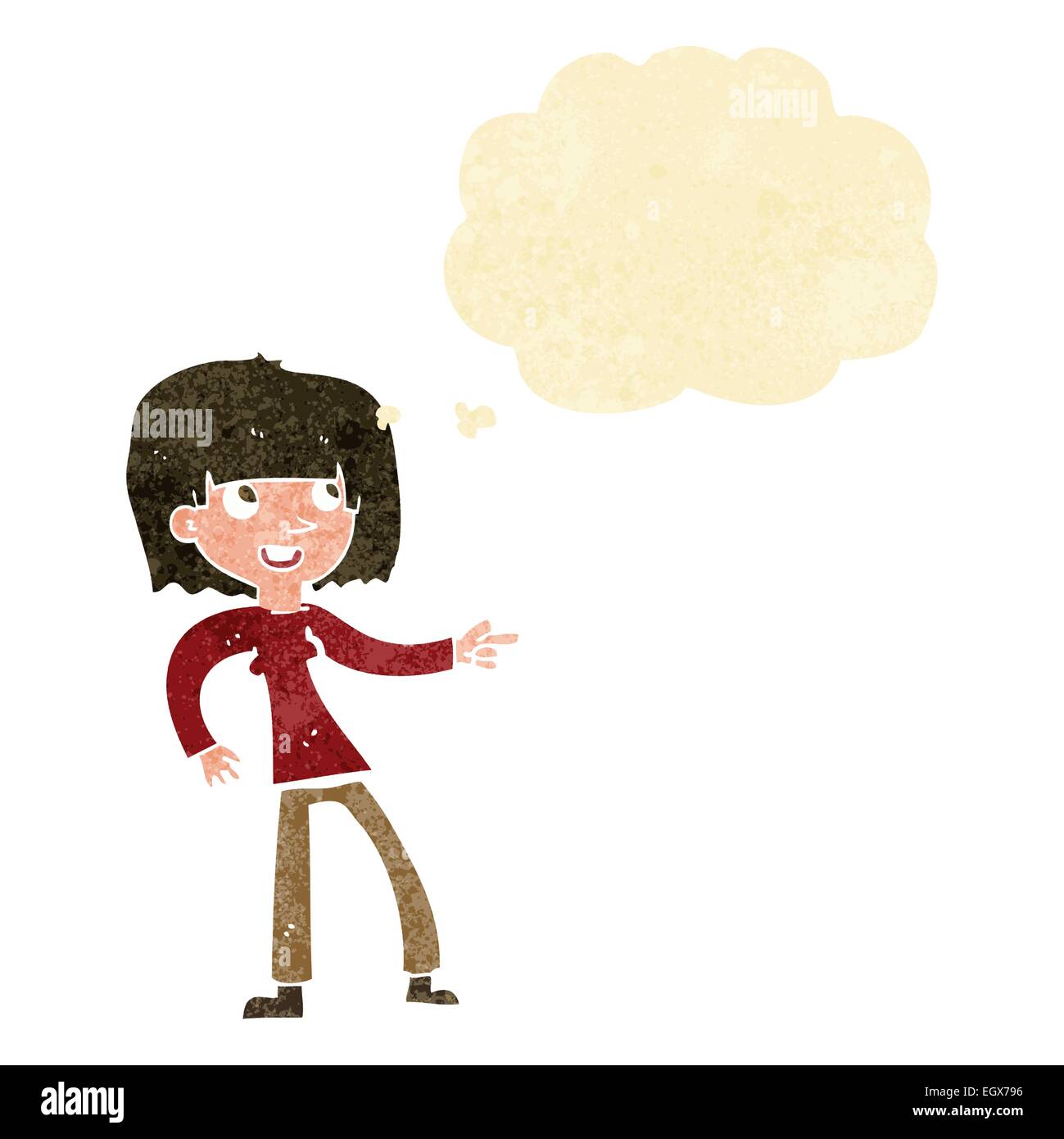 Cartoon girl pointing bubble hi-res stock photography and images - Alamy