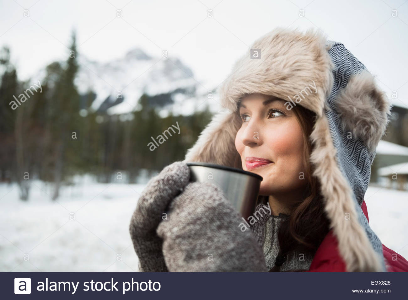 Woman Drinking Hot Chocolate Stock Photos & Woman Drinking Hot ...