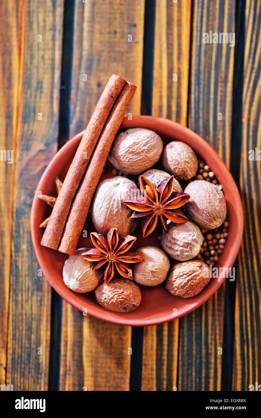 aroma spice in bowl and on a table Stock Photo - Alamy