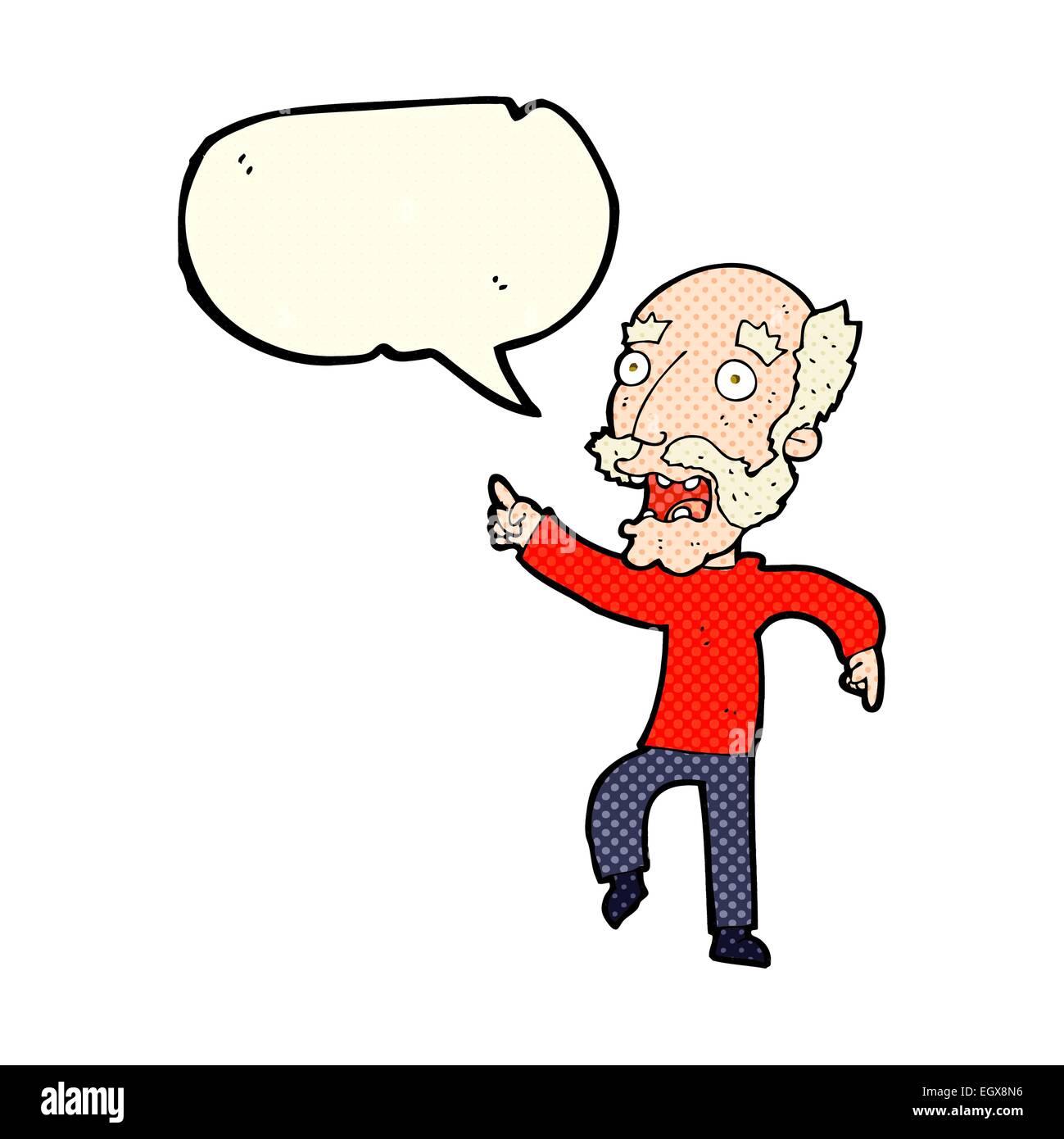 cartoon frightened old man with speech bubble Stock Vector Image & Art ...