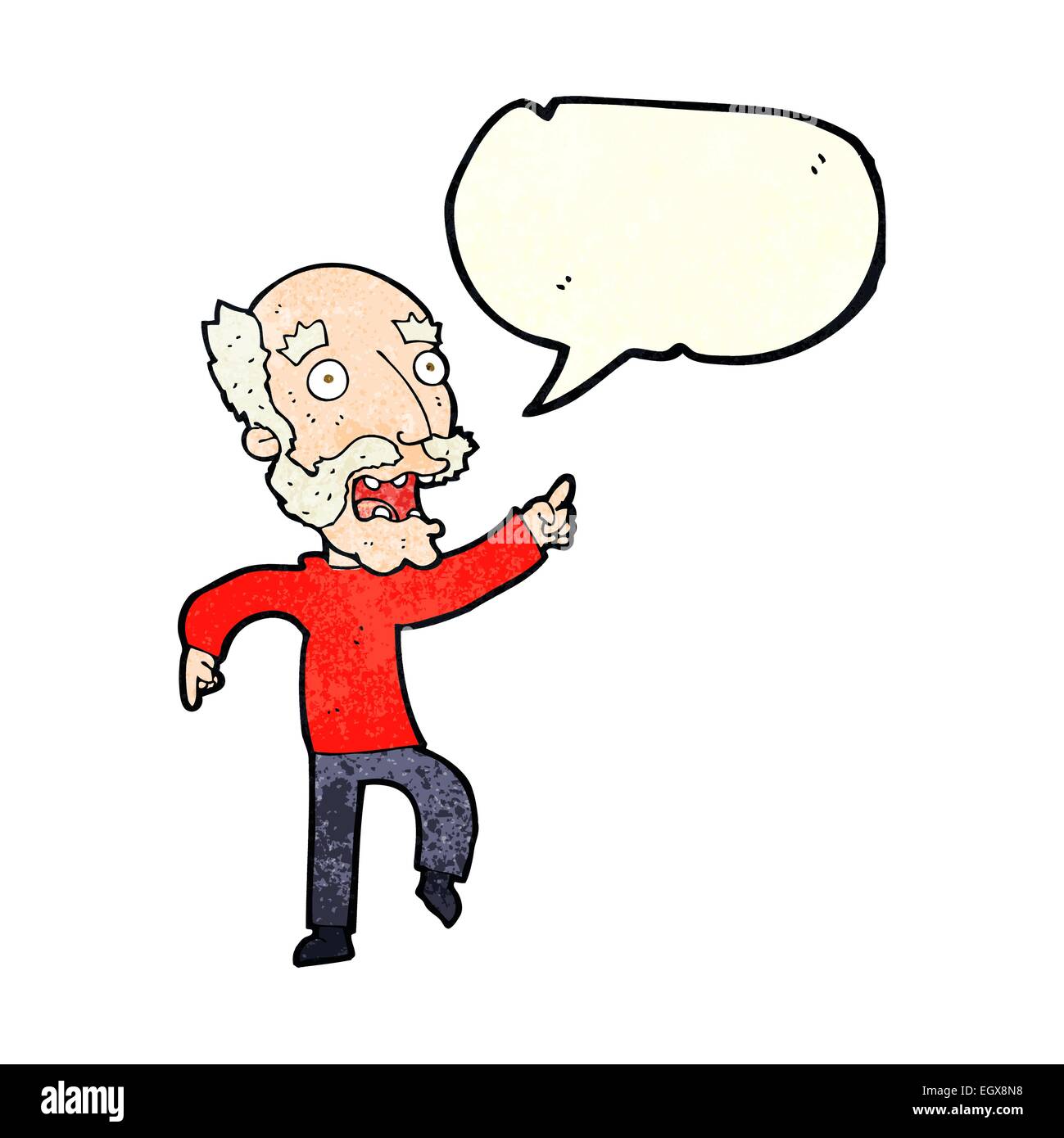 cartoon frightened old man with speech bubble Stock Vector Image & Art ...