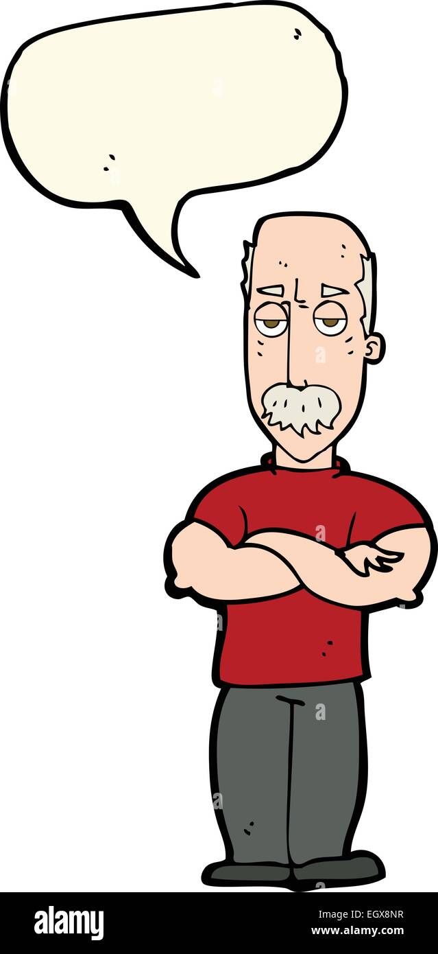 cartoon angry man with mustache with speech bubble Stock Vector Image ...