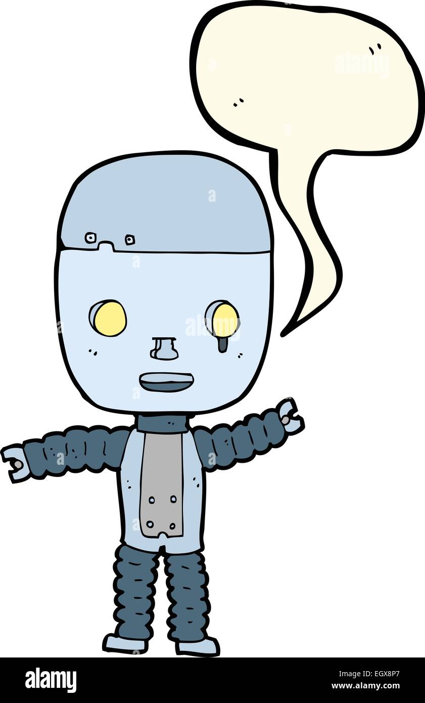 cartoon robot with speech bubble Stock Vector Image & Art - Alamy
