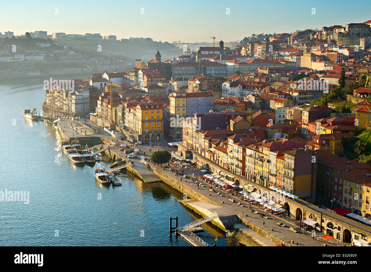 Aerial view of Porto downtown at sunset, Portugal Stock Photo - Alamy