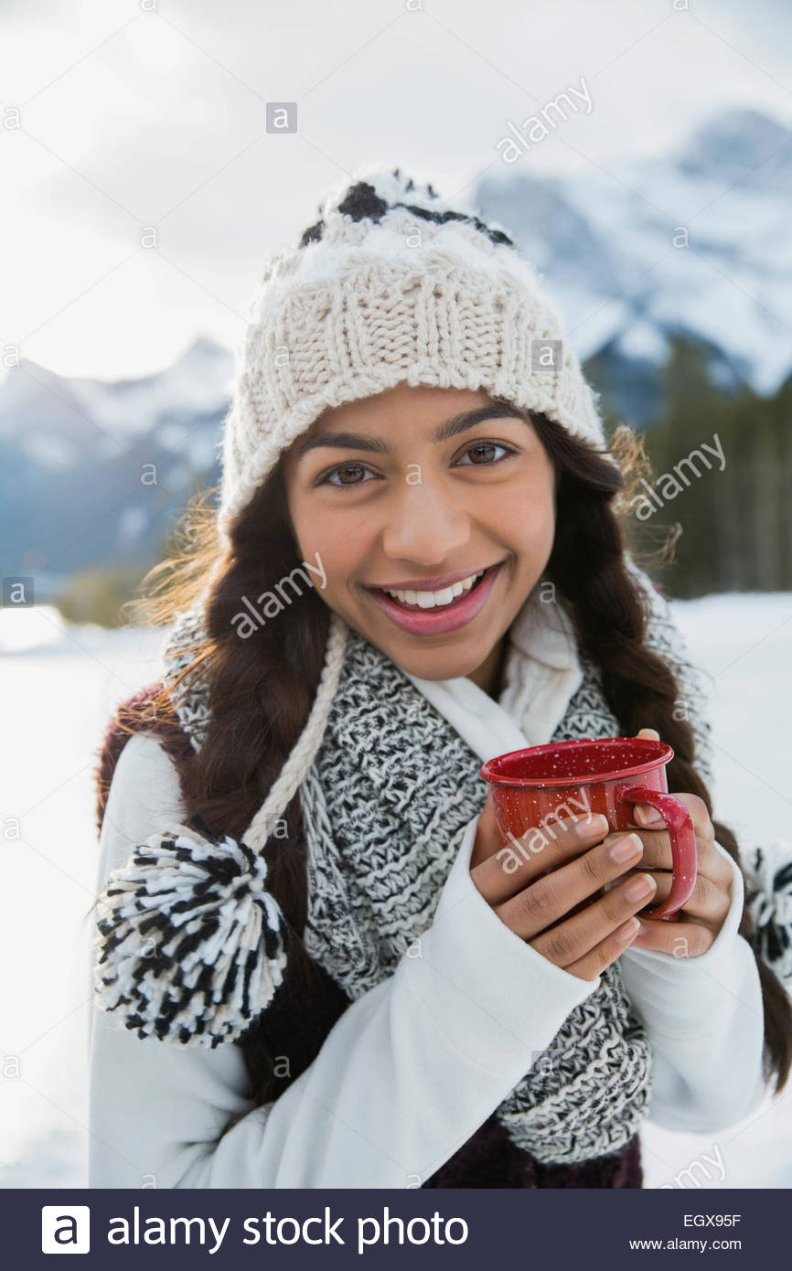 Winter day drinking hot chocolate hi-res stock photography and images ...