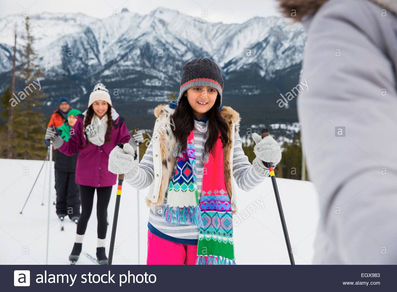 Indian family in field happy hi-res stock photography and images - Alamy