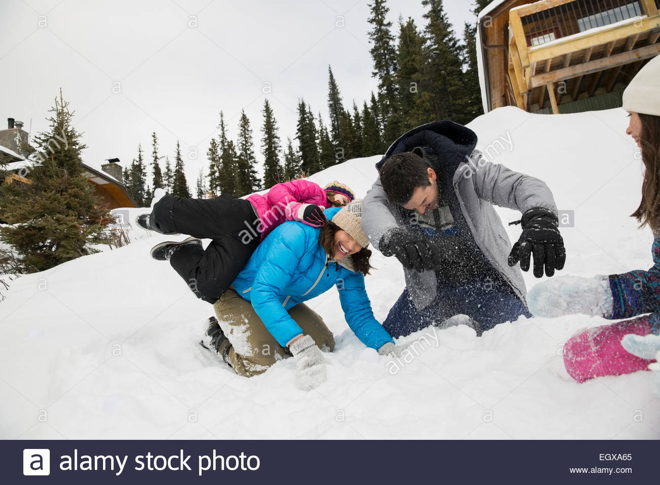 Father daughter snowball fight in hi-res stock photography and images ...
