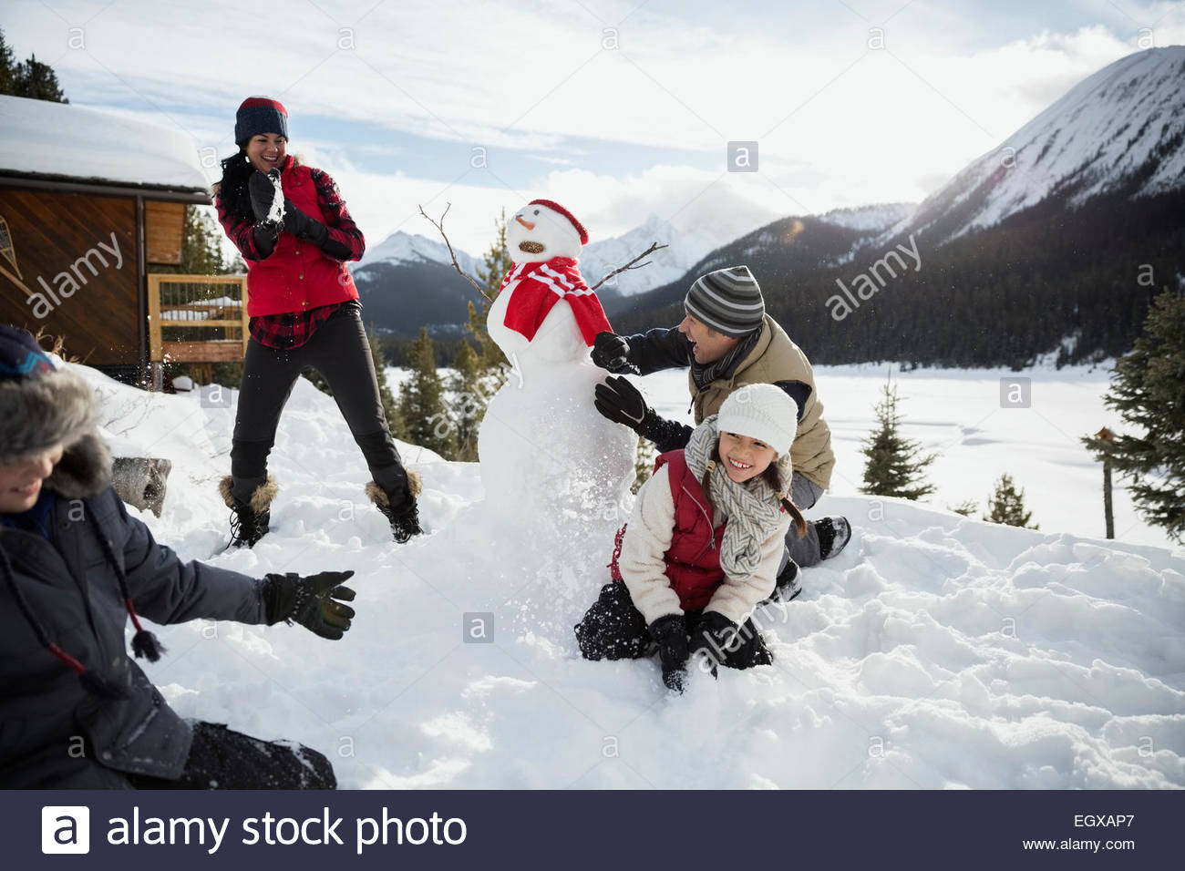 Children snowman ethnic hi-res stock photography and images - Alamy