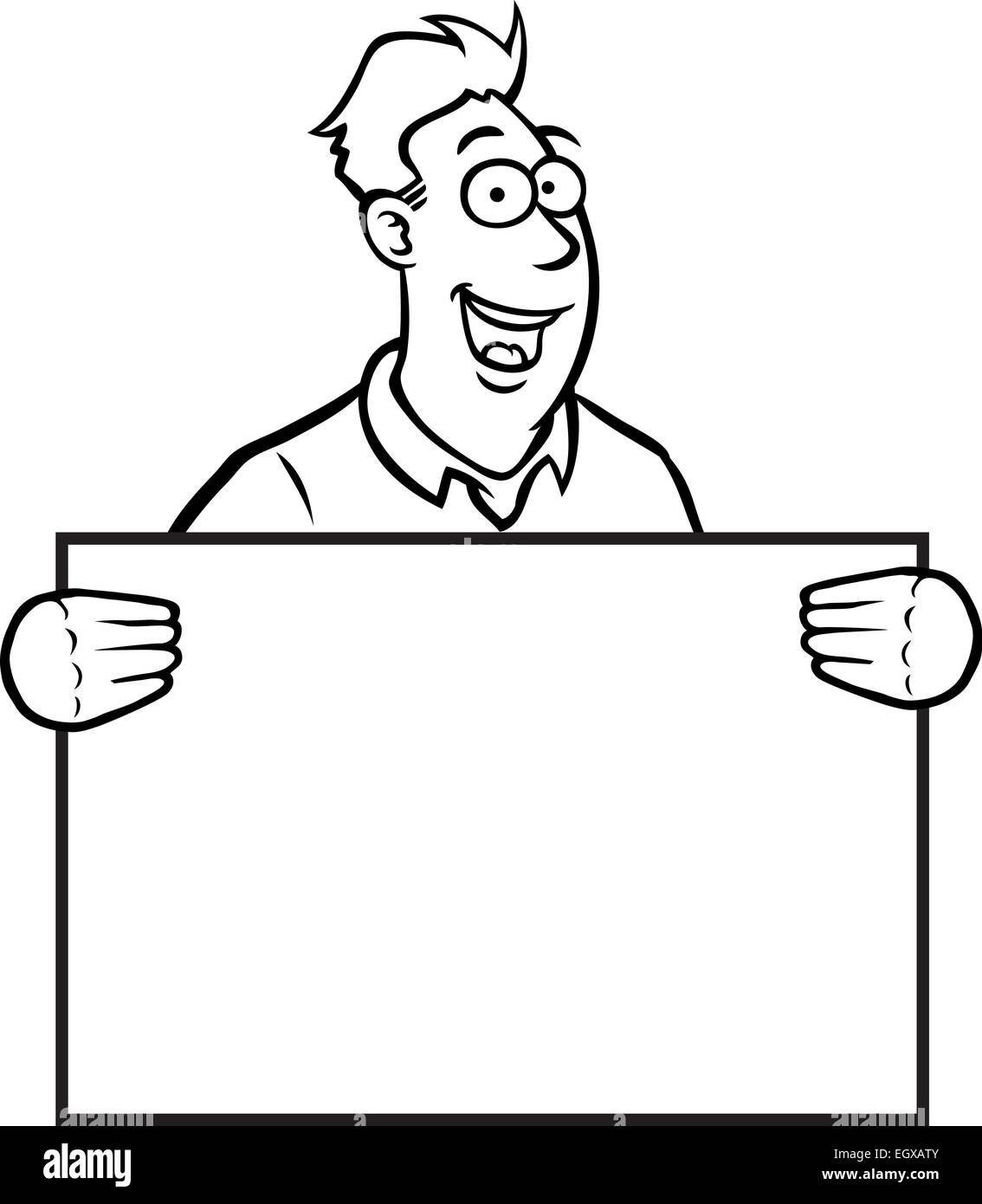 White Man Holding A Sign Stock Vector Images - Alamy
