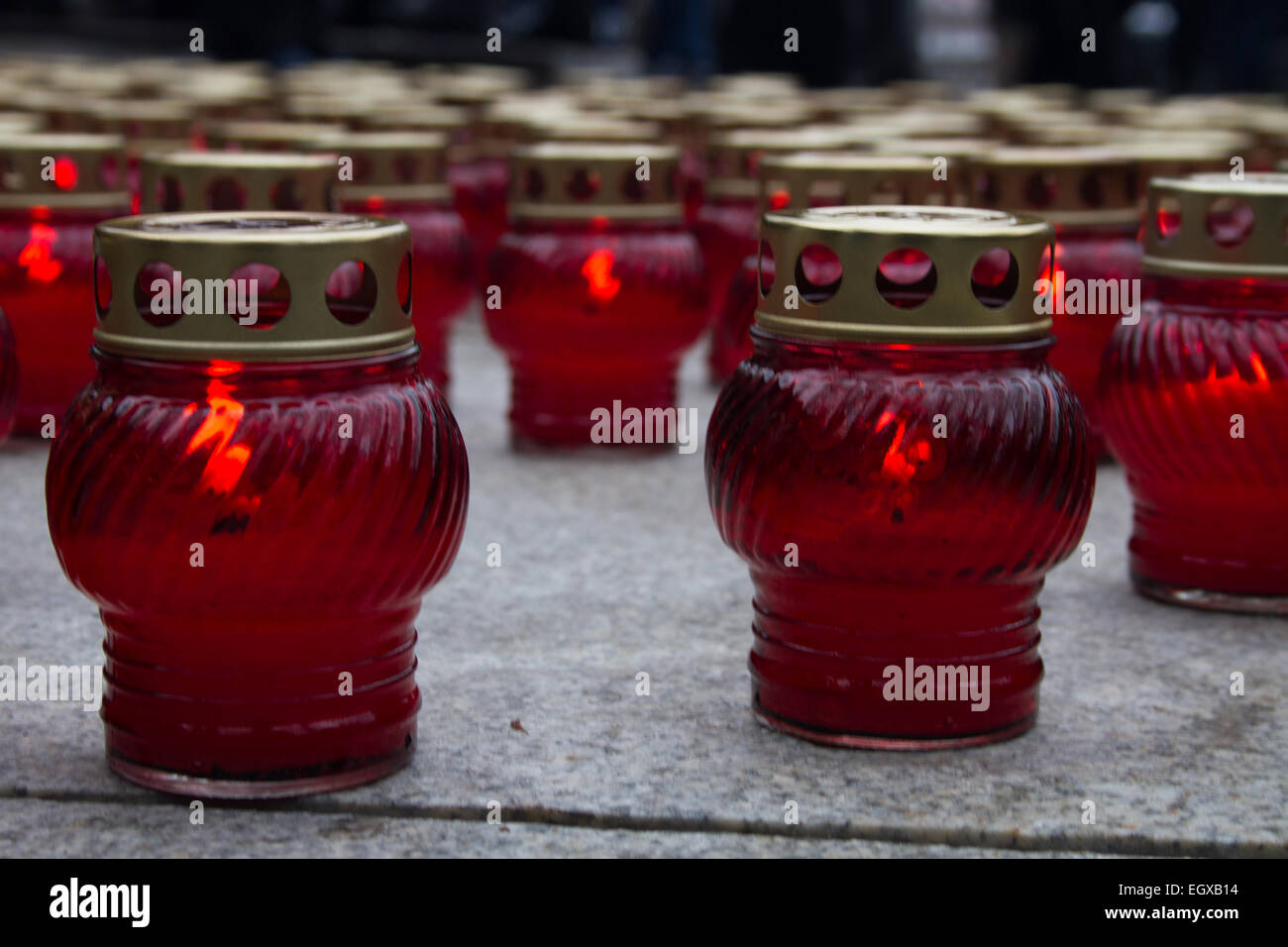 Mourning glass candle lanterns Stock Photo - Alamy