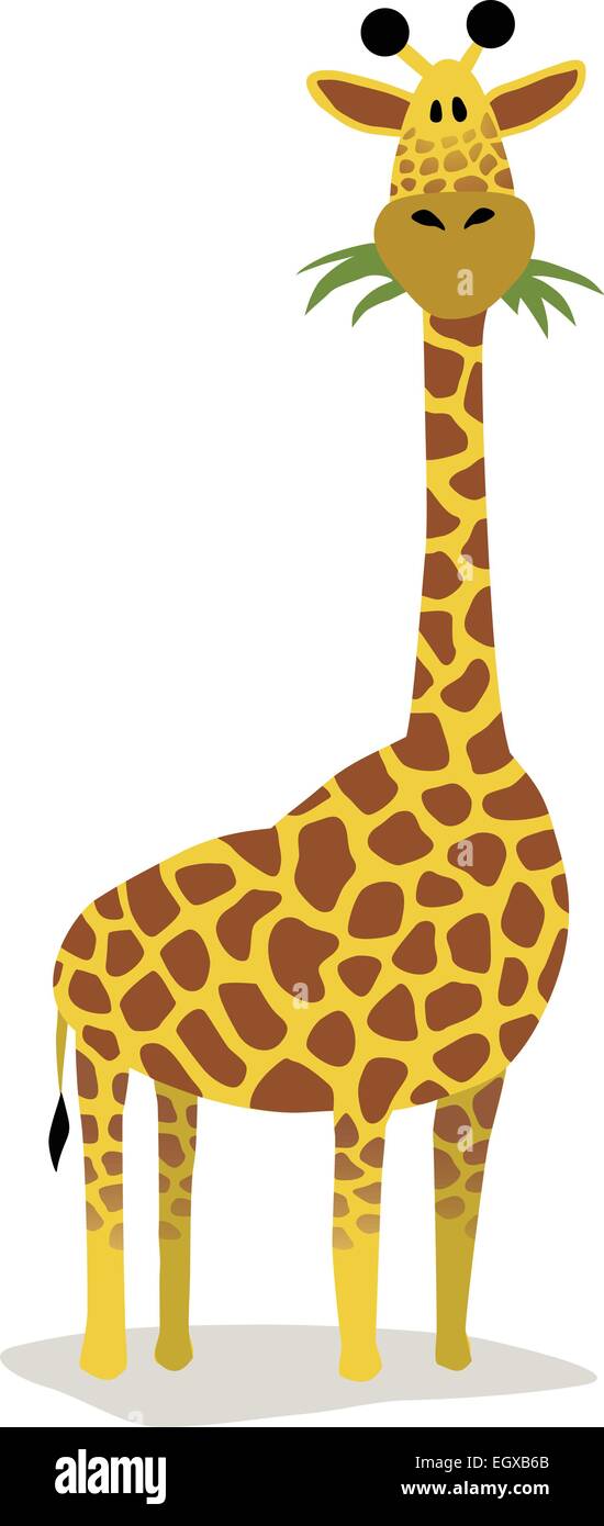 Cute Tall Cartoon Giraffe Eating High Resolution Stock Photography and ...