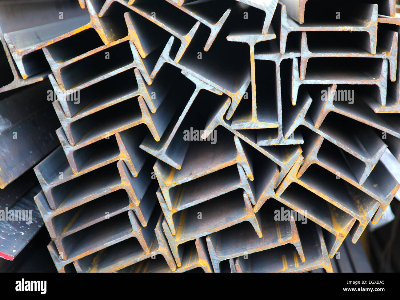 metal profile beam for use in structures, warehouse Stock Photo - Alamy