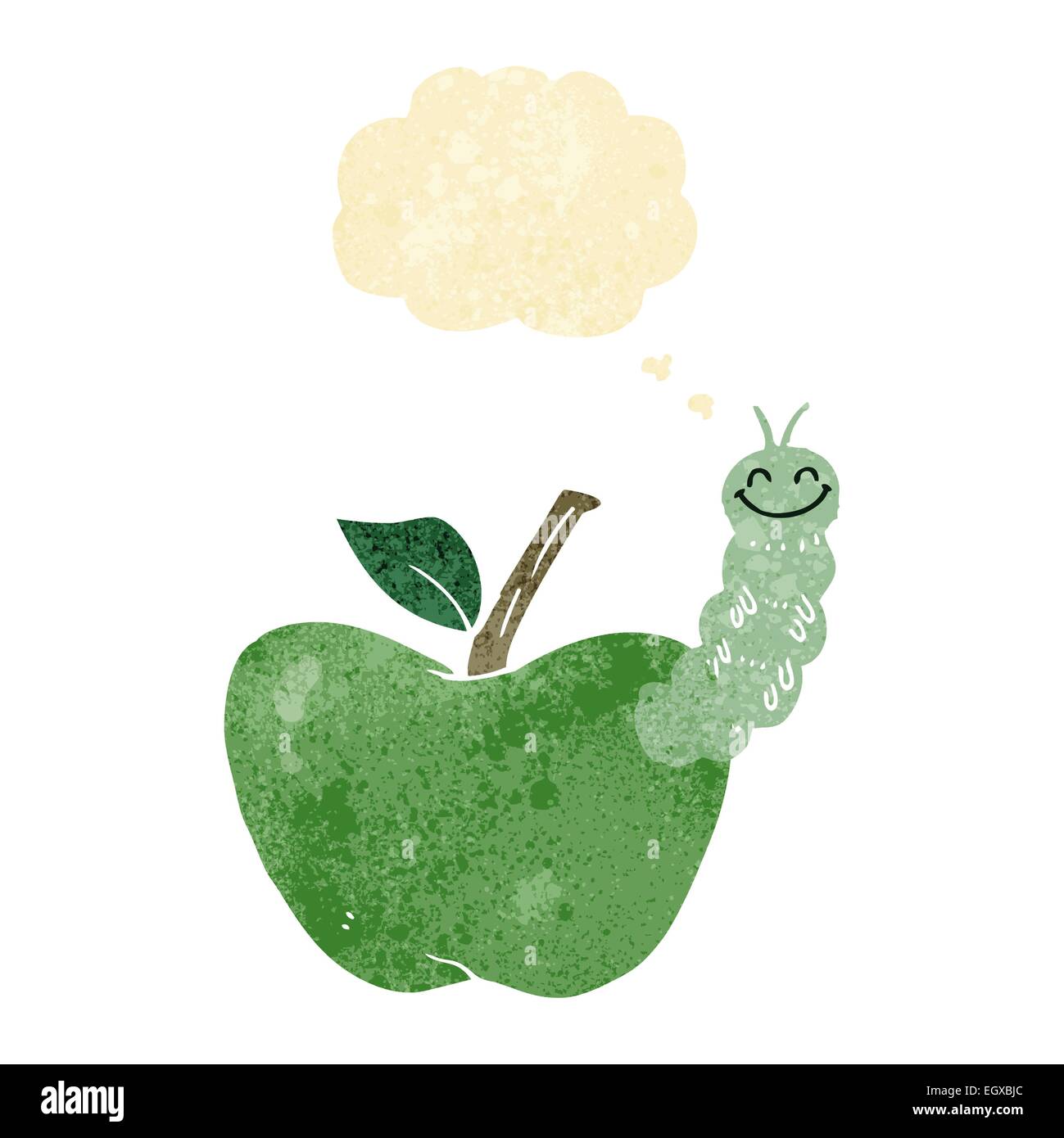 Cartoon bug eating apple Cut Out Stock Images & Pictures - Alamy