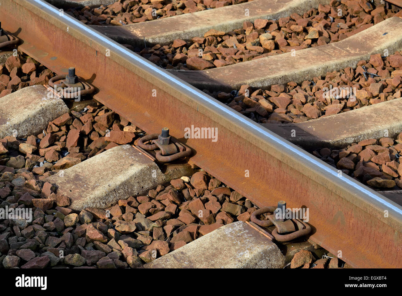 The rail and concrete sleepers close up Stock Photo - Alamy