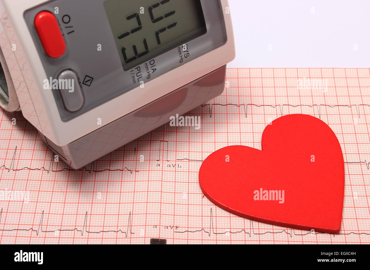 Instrument for measuring blood pressure and red heart shape on ...