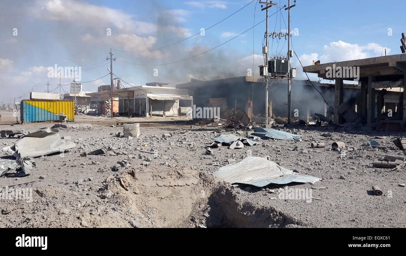 Fallujah, Iraq. 3rd Mar, 2015. Rubble of destroyed buildings is seen ...