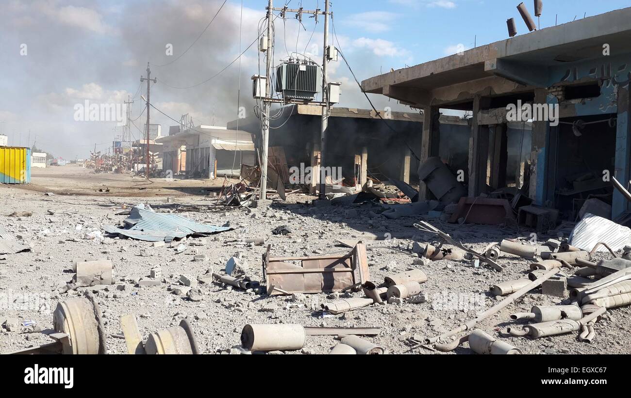 Fallujah, Iraq. 3rd Mar, 2015. Rubble of destroyed buildings is seen ...